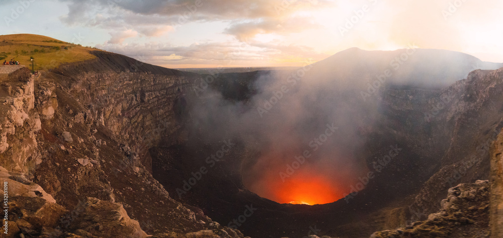Shot of Masaya volcano's crater Stock Photo | Adobe Stock
