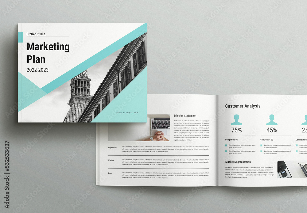 Marketing Plan Layout - Landscape Stock Template | Adobe Stock