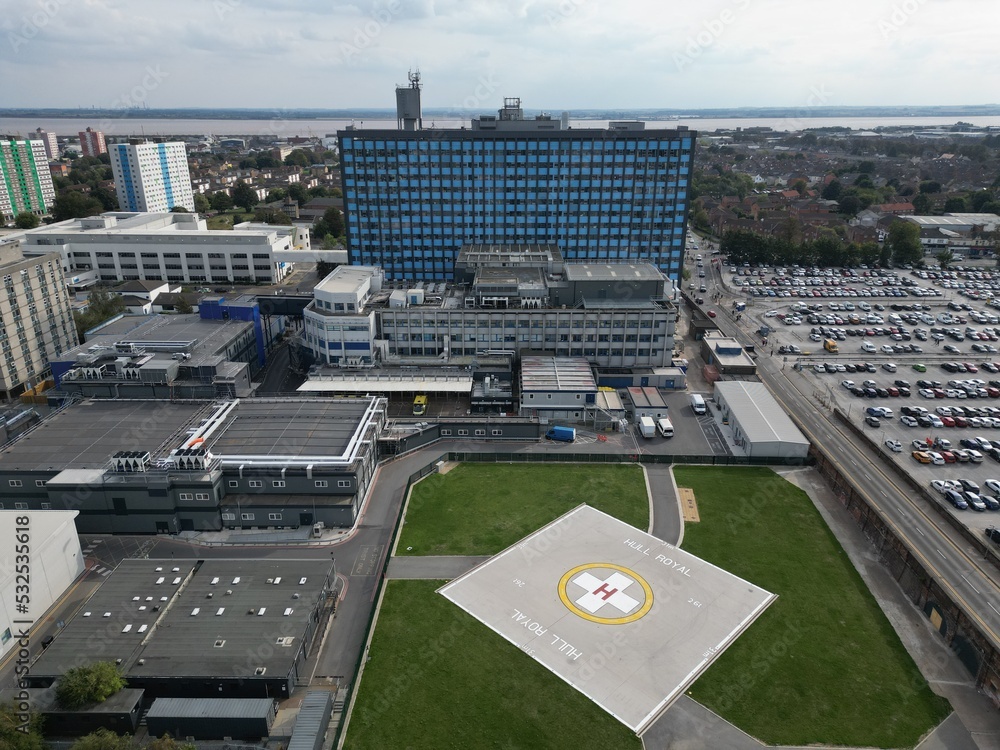 aerial view of Hull Royal infirmary, Hull University Teaching Hospitals ...