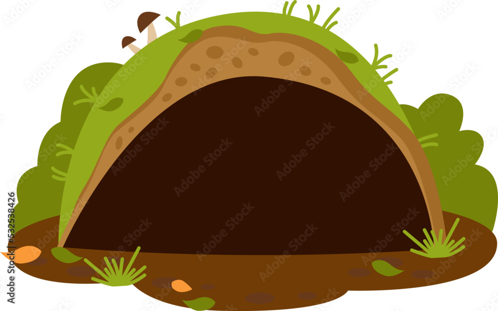 Wild animal burrow. Vector illustration Stock Vector | Adobe Stock