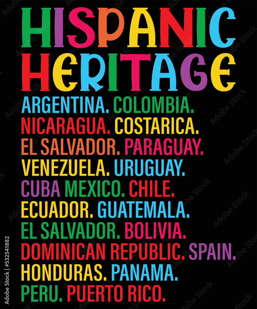 Hispanic Heritage Argentina, Colombia, Nicaragua, Cost Arica, El ...
