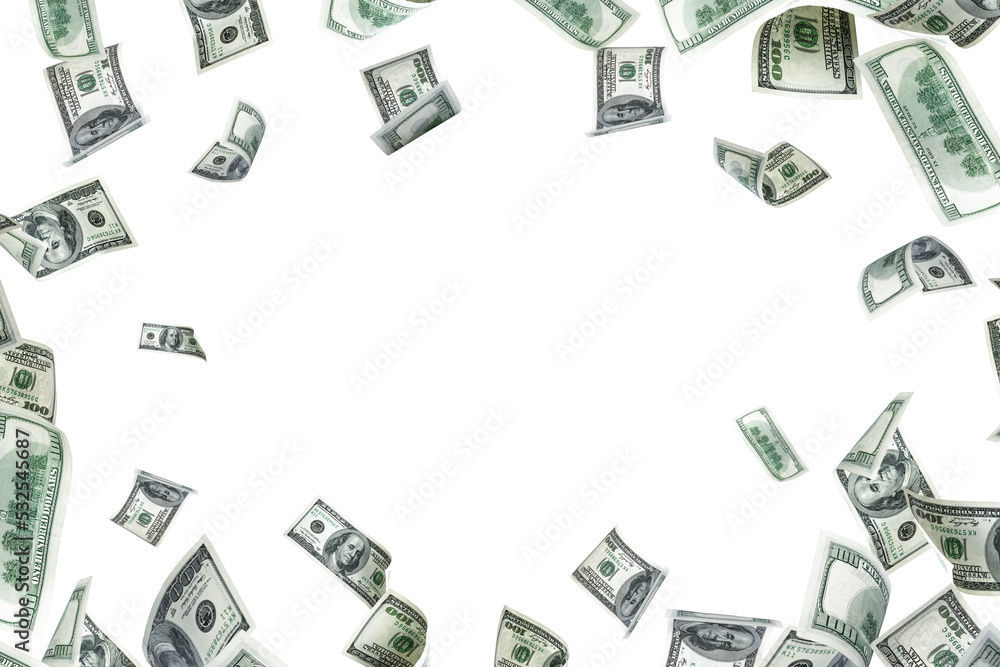 Dollar sign. American money. Cash background, us bill. Money falling ...