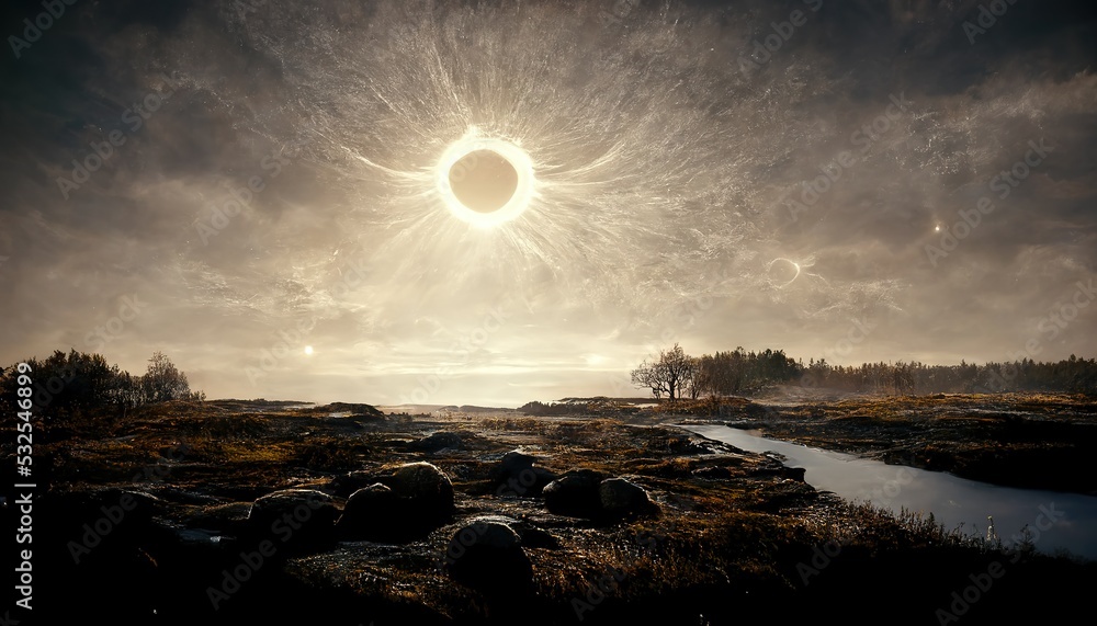 An Illustration of Sort Sol, Also known as the black sun. ilustração do ...