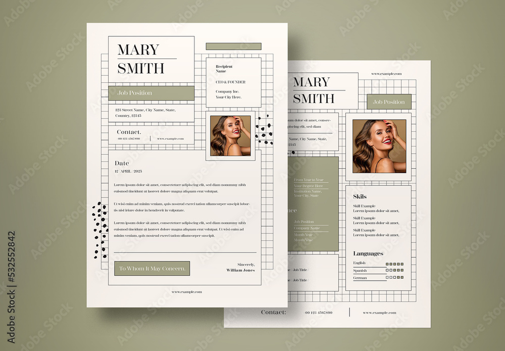 Resume Layout Stock Template | Adobe Stock