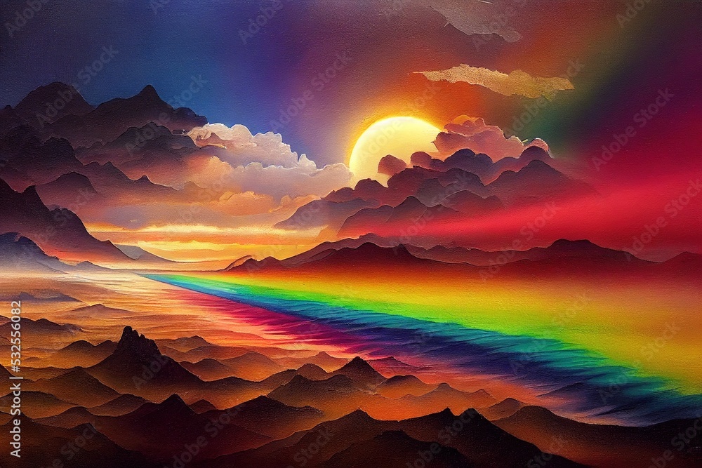 Rainbow Enlightenment. Escape to Reality series. Abstract arrangement ...