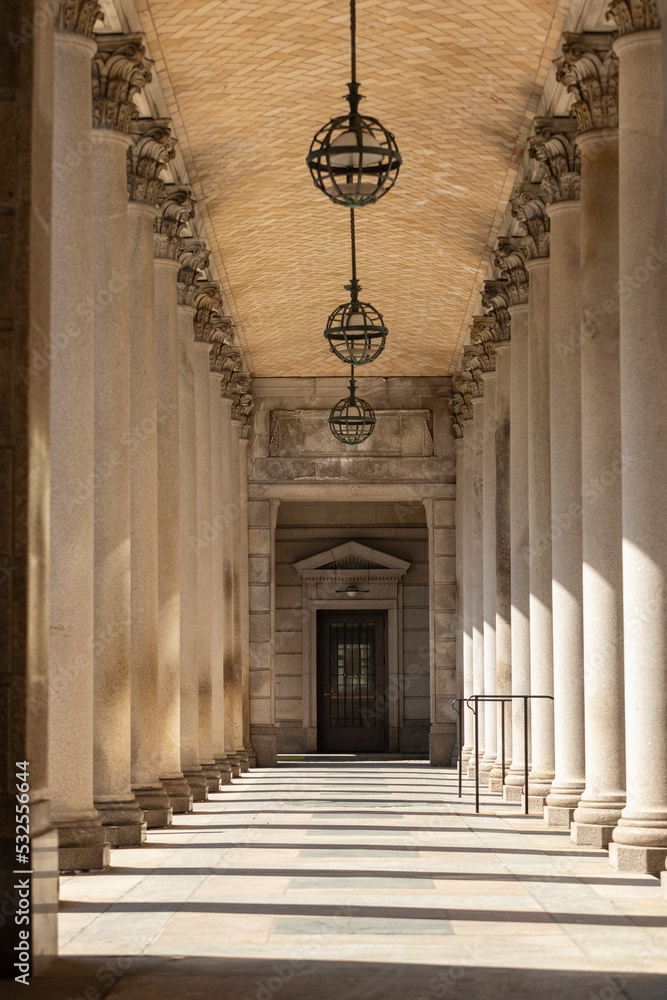 College Campus Architecture with big column Stock Photo | Adobe Stock