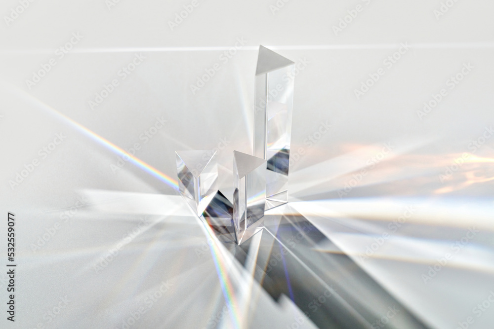 Triangular prisms with shadow and light. Stock Photo | Adobe Stock