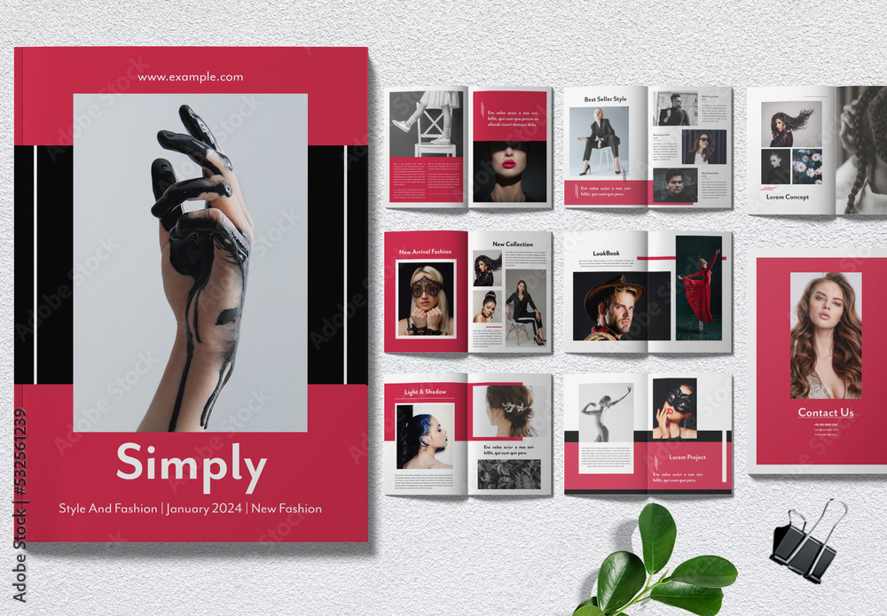 Minimal Clean Magazine Layout Stock Template | Adobe Stock