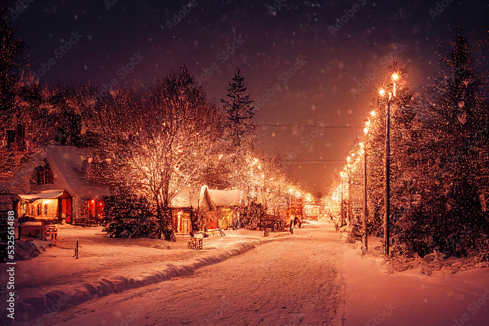Snowy Christmas Scene