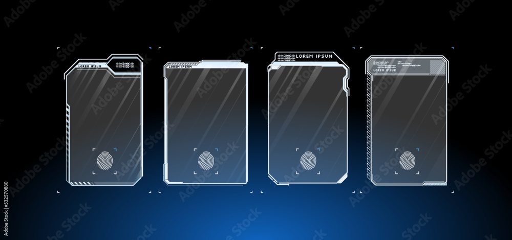 Futuristic Vector HUD Interface Screen Design. Digital callouts titles ...