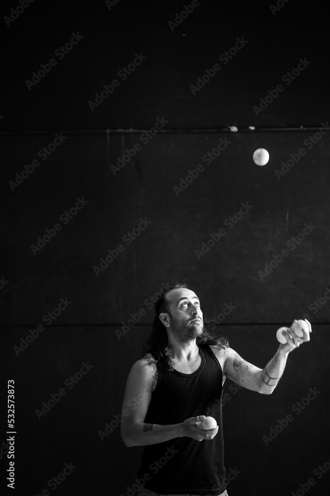 Juggler throwing the ball Stock Photo | Adobe Stock