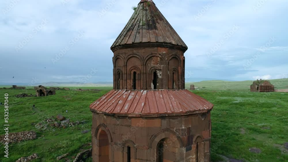 Church of St. Gregory Ani, Kars. An aerial view of Ani is a ruined ...