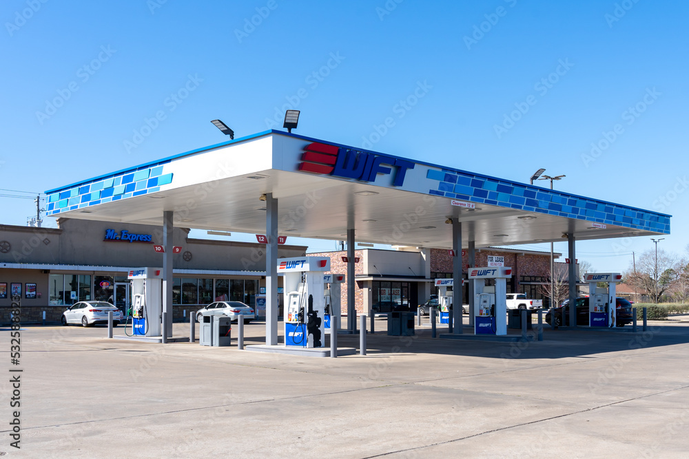 Houston, Texas, USA - March 13, 2022: A Swift gas station in Houston ...
