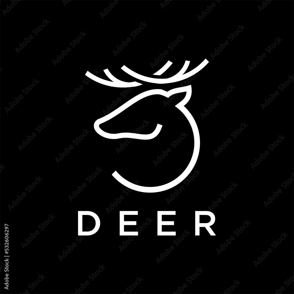 Deer Logo Linear vector, Horns, , moose, Cervinae, muntjac, fallow deer ...