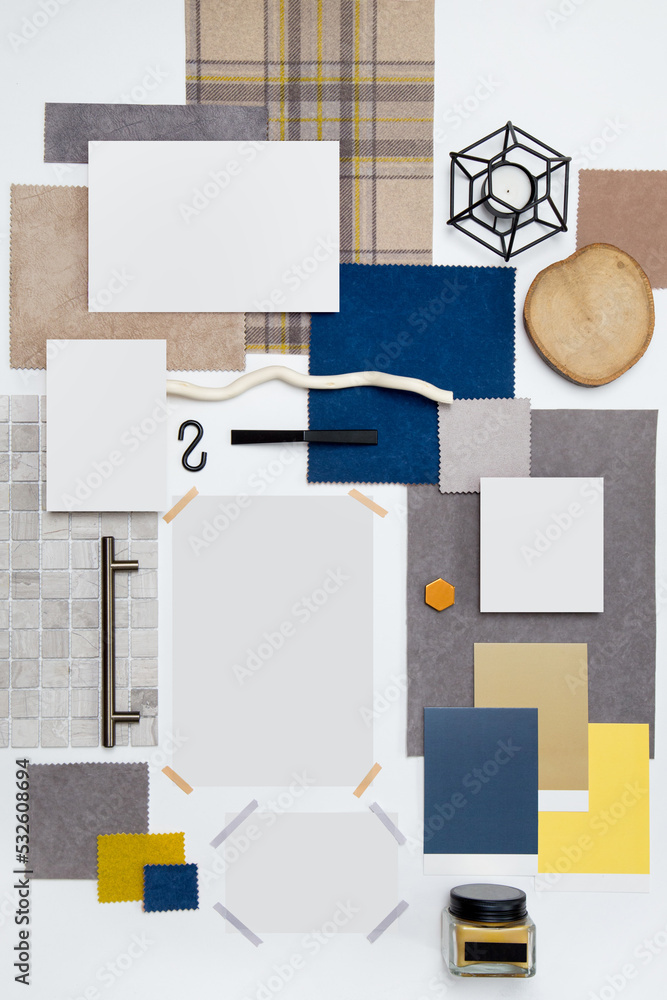 A design set of different materials for interior design Stock Photo ...