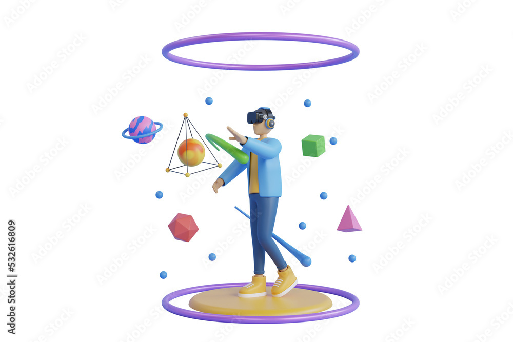 Metaverse technology future 3d concept. VR virtual digital reality ...