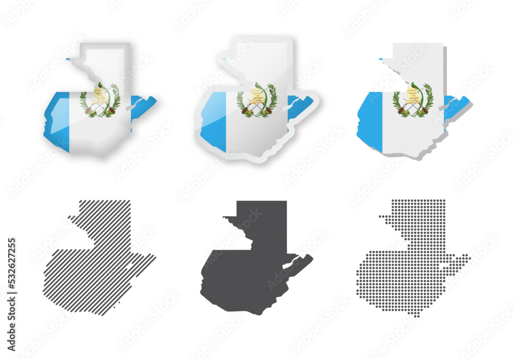Vetor de Guatemala - Maps Collection. Six maps of different designs. do ...