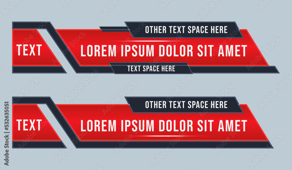 Editable Modern Lower Third Set Header Title Set Template Design For Video Headline Title Tv