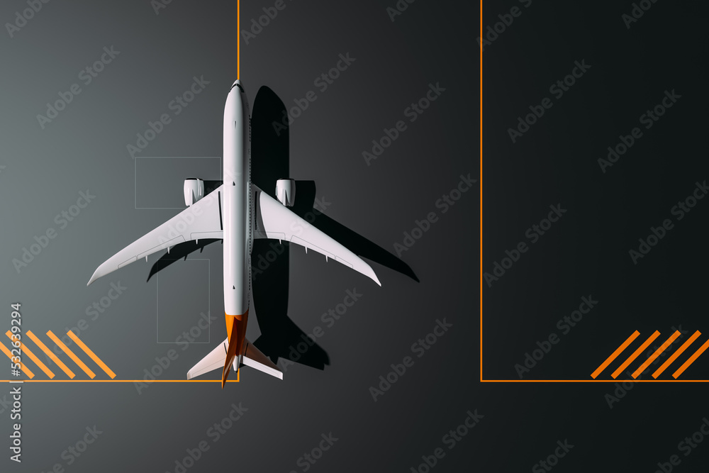Commercial airplane at the airport preparing to take off Stock Photo ...