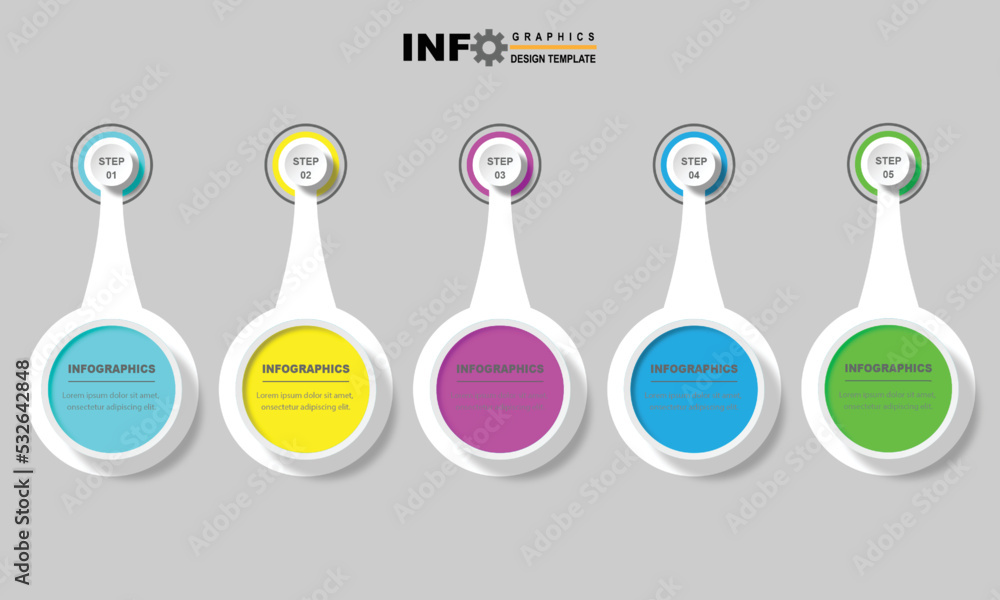 Business data visualization. Process chart. Abstract elements of graphs ...