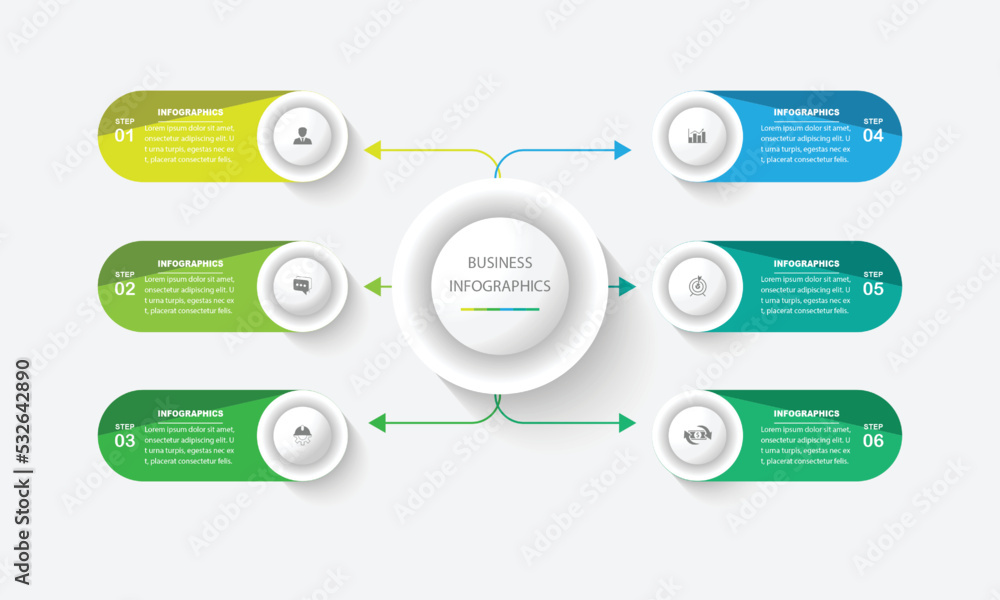 Business data visualization. Process chart. Abstract elements of graphs ...