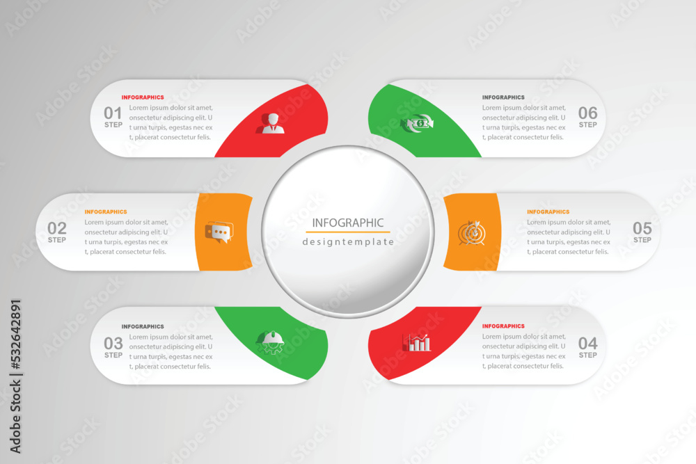Business data visualization. Process chart. Abstract elements of graphs ...