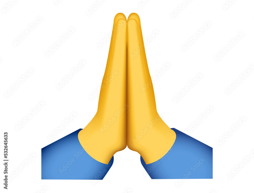 two hands placed together icon on transparent background, meaning ...