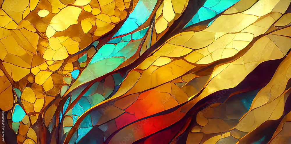 Colorful stained glass window. Abstract stained-glass background. Art ...