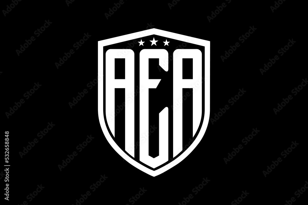 AEA letter logo. AEA letter design with black background. This is gold ...