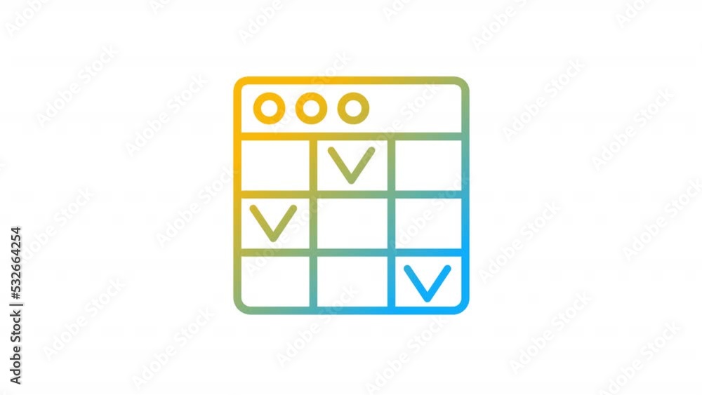 Animated task schedule gradient icon. Prioritize work and goals. Tasks ...