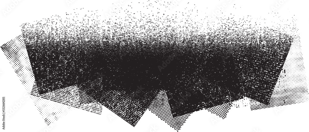 Glitch distorted geometric shape . Noise destroyed logo . Trendy defect ...