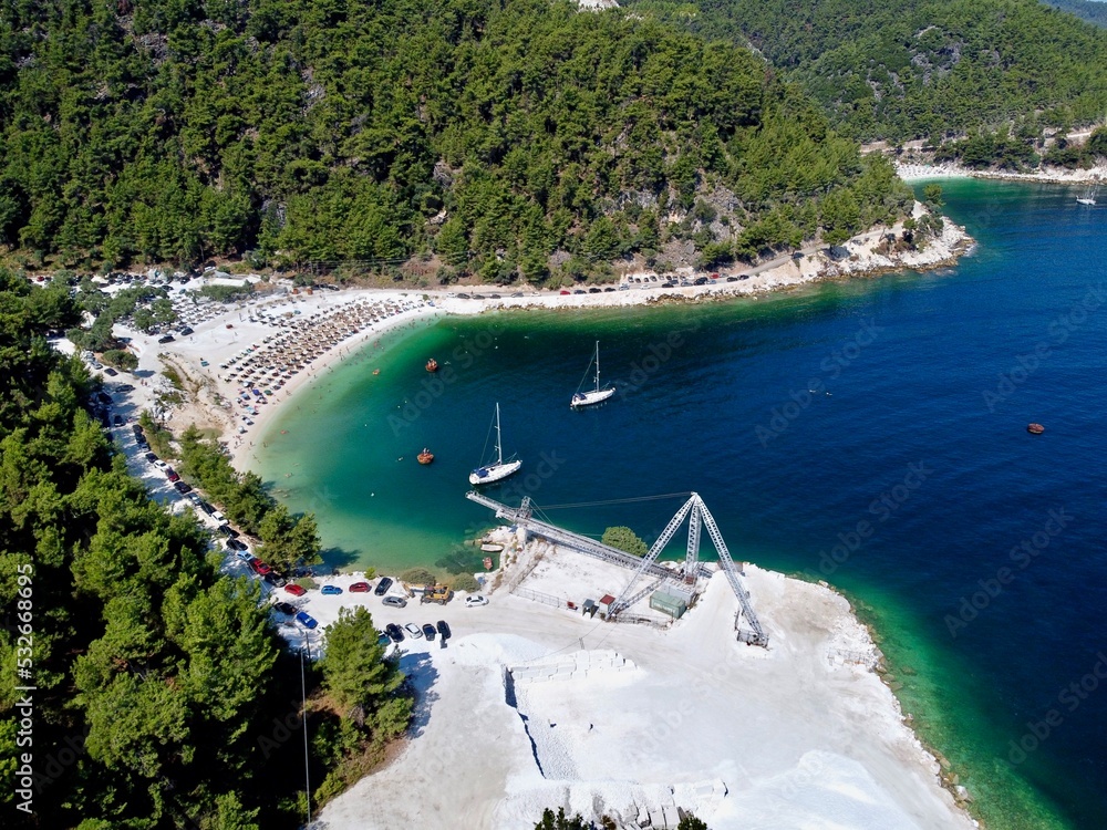 Marble beach, Paralia Saralia beach, Thasos, île Grecque, Grèce Stock ...