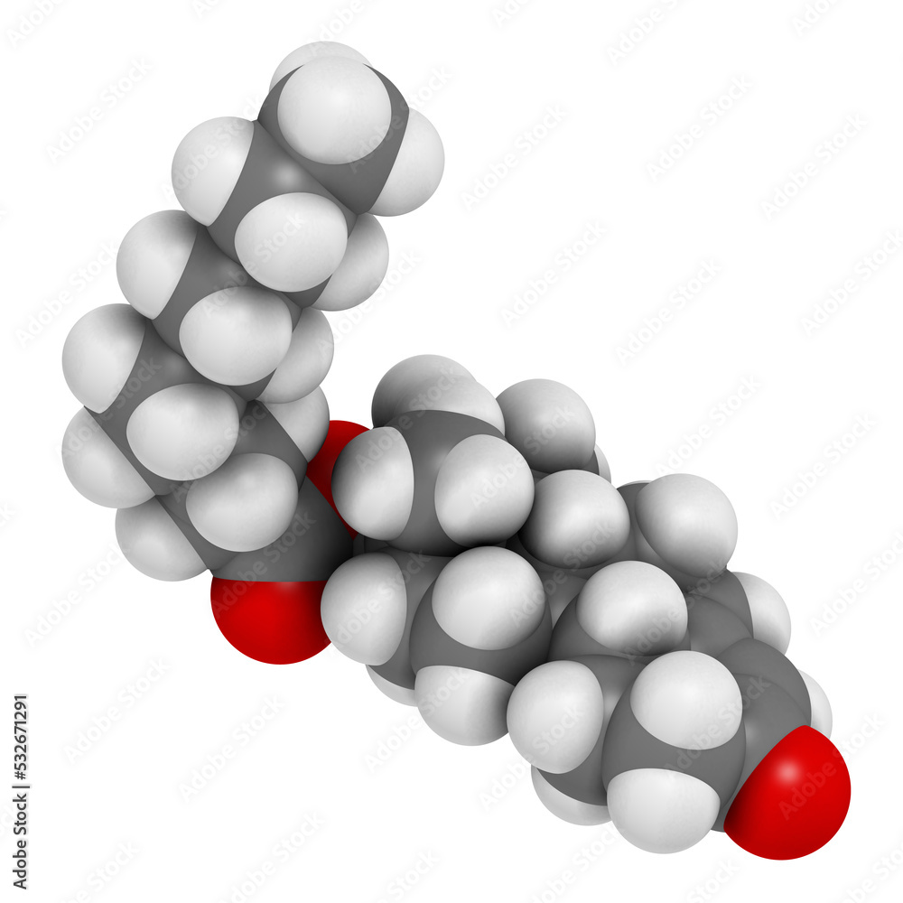 Nandrolone decanoate anabolic steroid drug molecule. Also used in ...