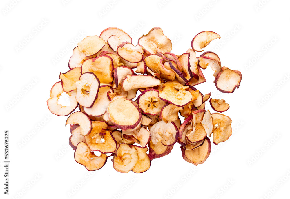 Dried apples isolated on white background. Background from apples ...