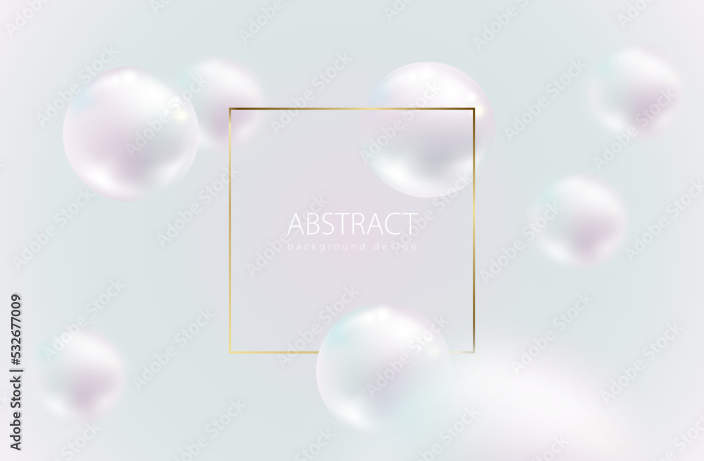 Flying white natural pearl sphere with highlight reflection, blur on ...