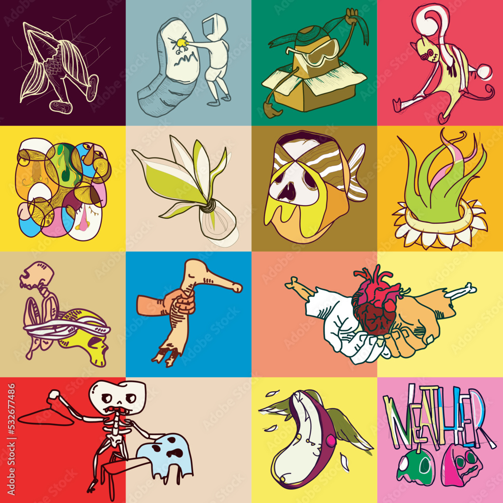 Set vector illustration of surreal and Common English idioms ...