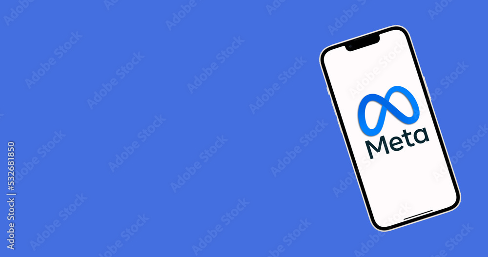 Meta logo on smartphone, Popular social media network app metaverse ...