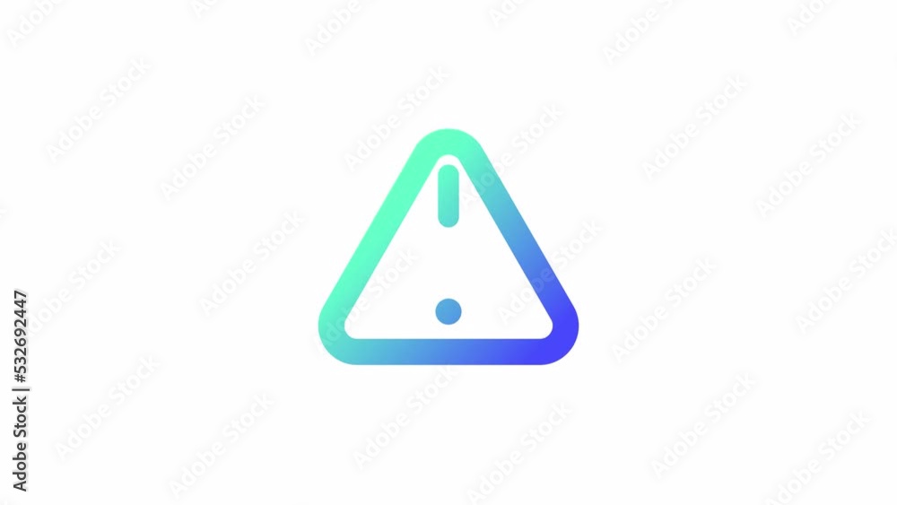 Animated caution gradient ui icon. Triangle shaped sign. Alert ...