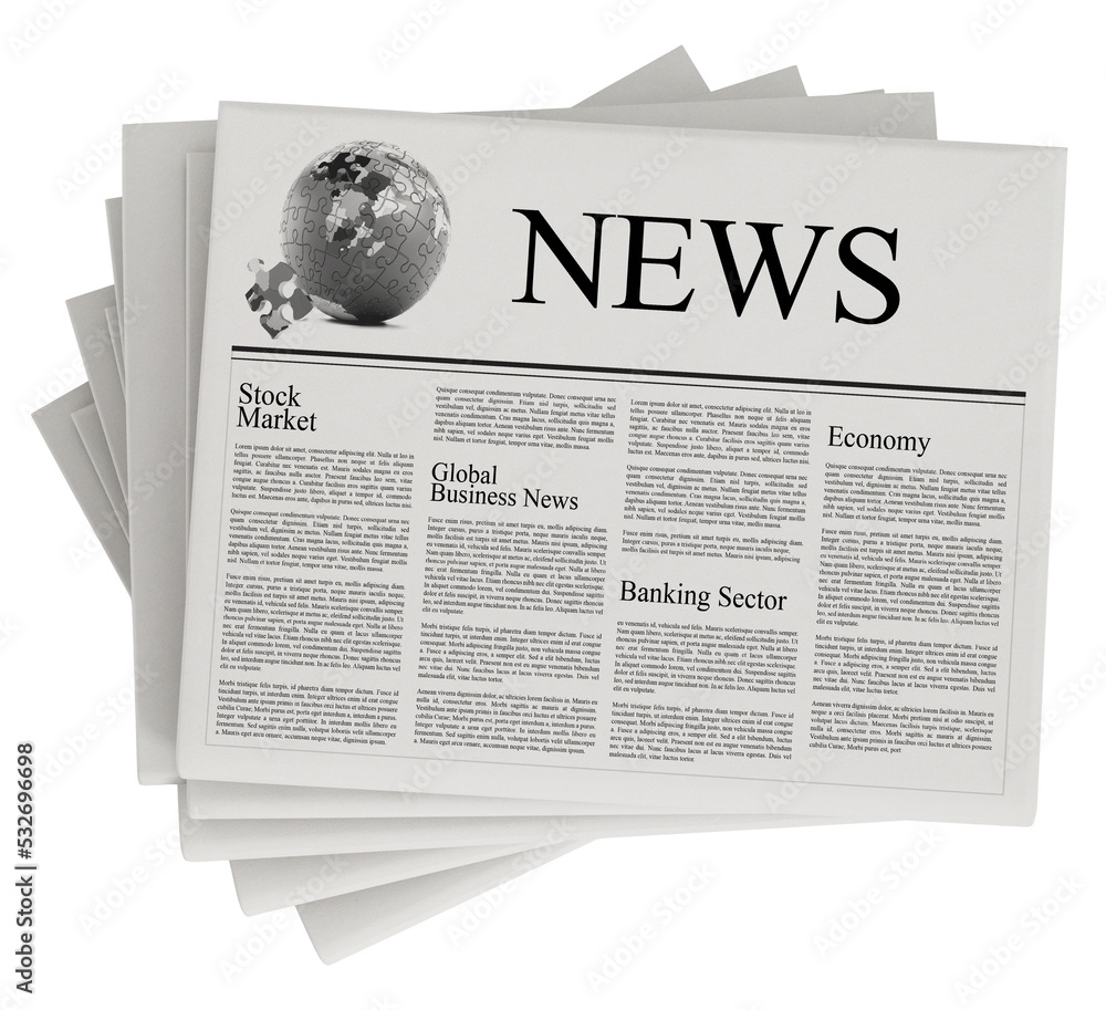 Newspaper on transparent background Stock Illustration | Adobe Stock