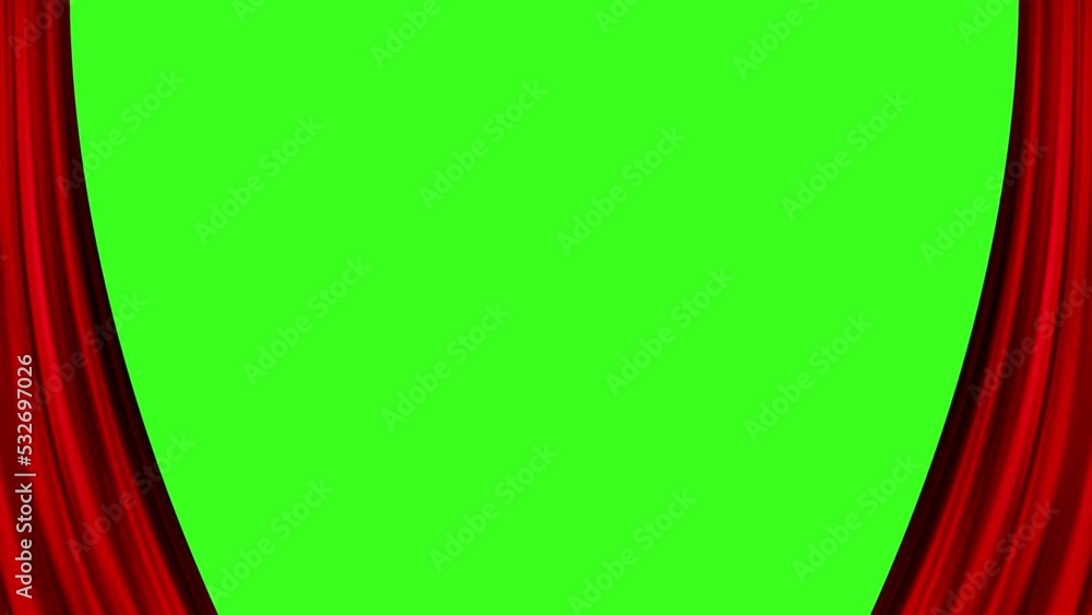 Red Curtains Opening and Closing Transition on Green Screen - Red ...