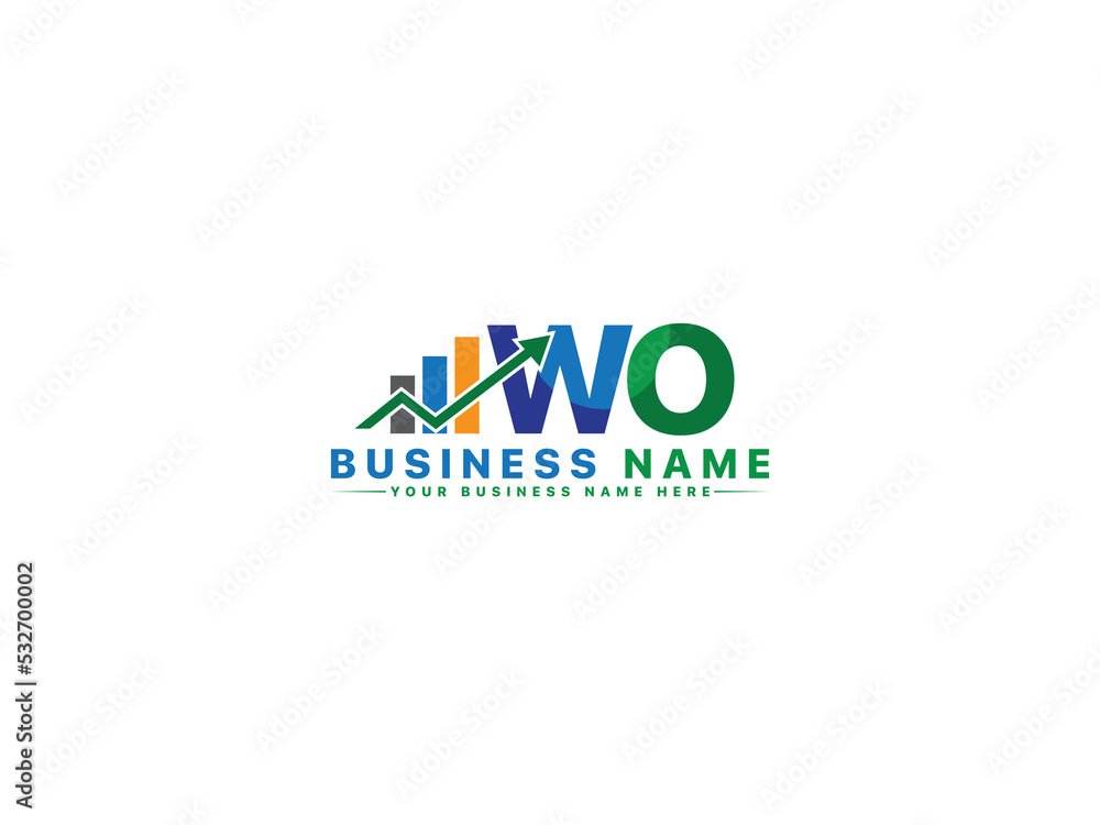 Colorful Letter WO w o Logo Icon, Financial Wo w&o Alphabet Logo Image ...