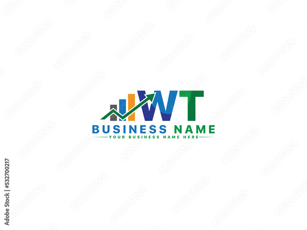 Colorful Letter WT w t Logo Icon, Financial Wt w&t Alphabet Logo Image ...