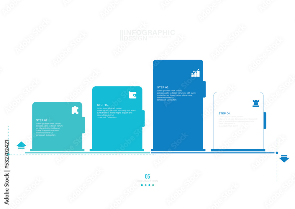 Vetor do Stock: Infographic 4 Steps Timeline diagram calendar with ...
