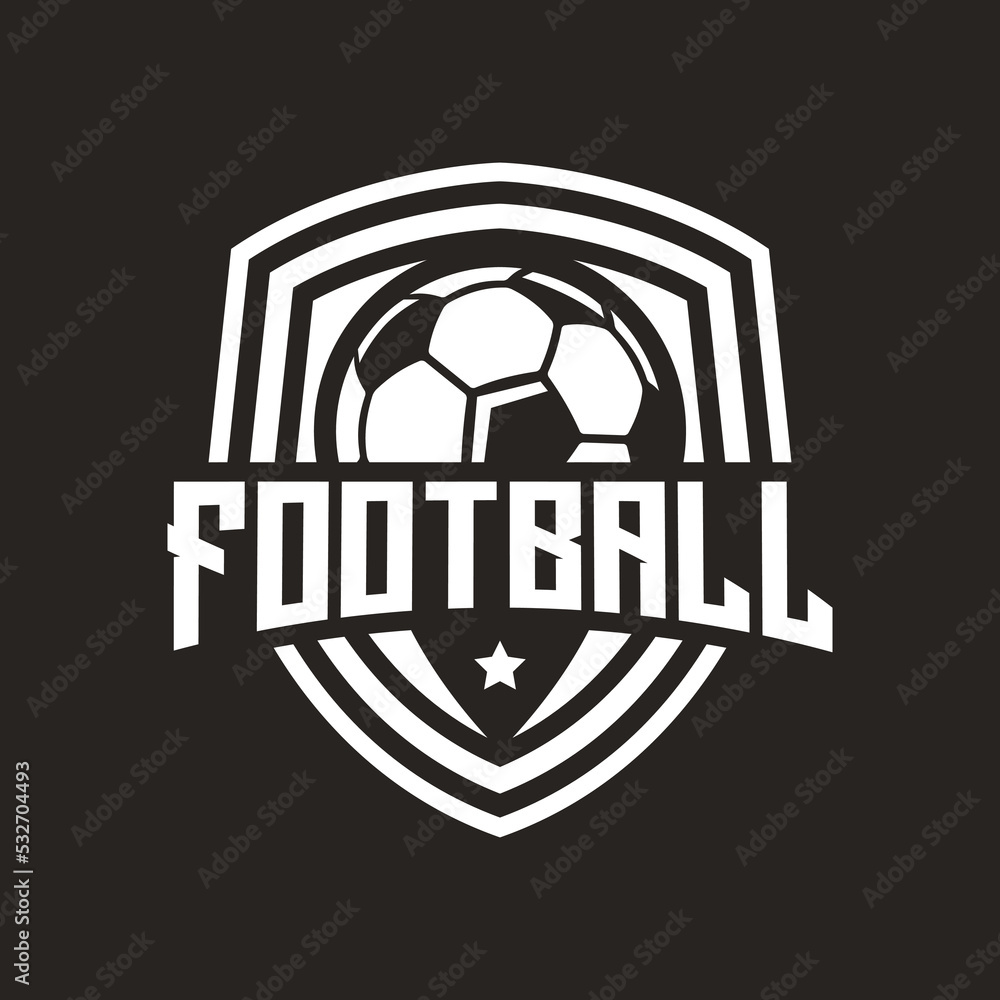 soccer Logo or football logo club sign Badge. Football logo with shield ...