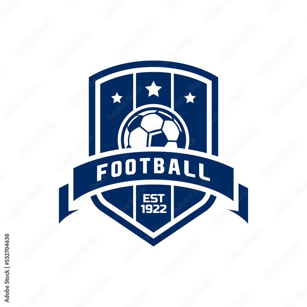 soccer Logo or football logo club sign Badge. Football logo with shield ...