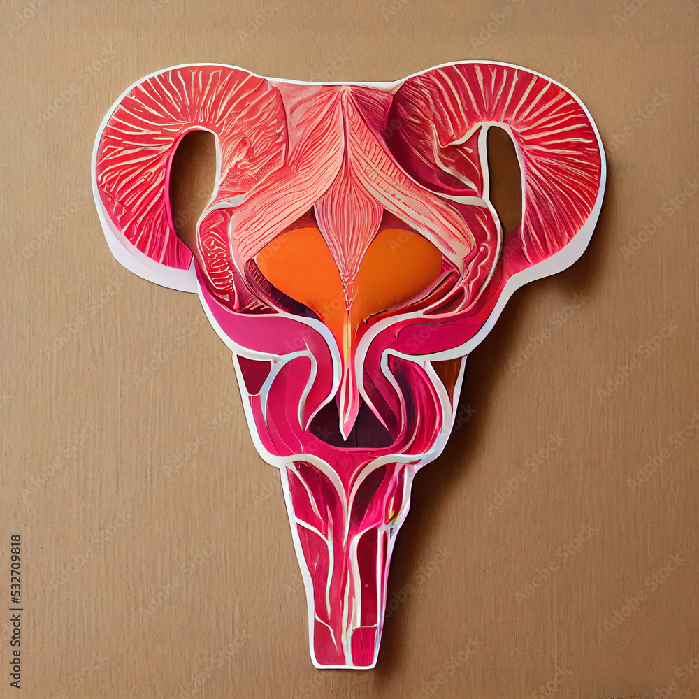 Image of uterus. In vitro fertilization. Collage of the woman ...