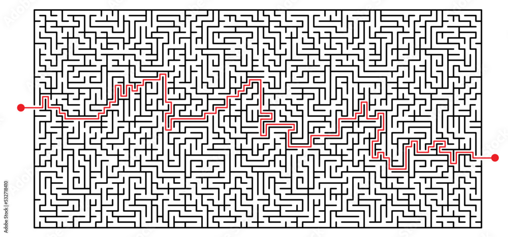Education Logic Labyrinth Line Black Square Maze Vector Find The