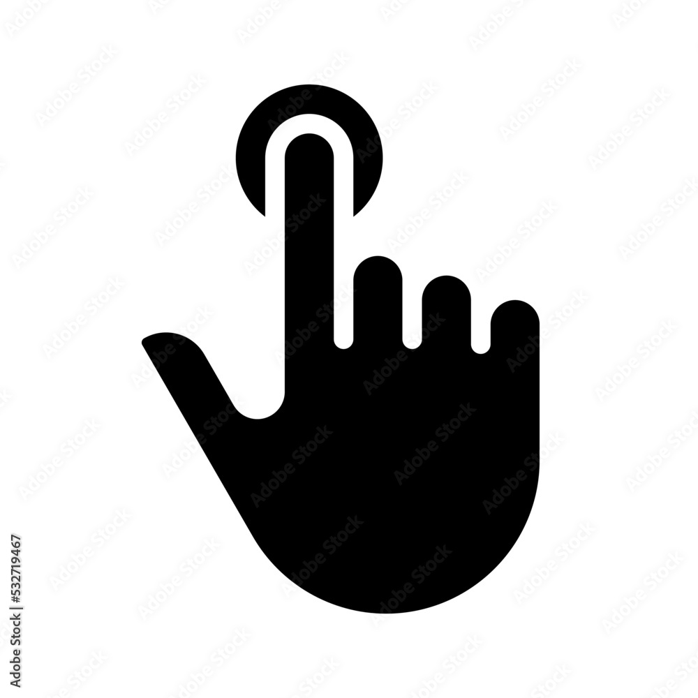 Finger touch black glyph icon. Touchscreen control gesture. Smartphone ...