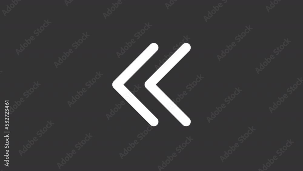Animated skip white line ui icon. Move to start. Seamless loop 4k video ...