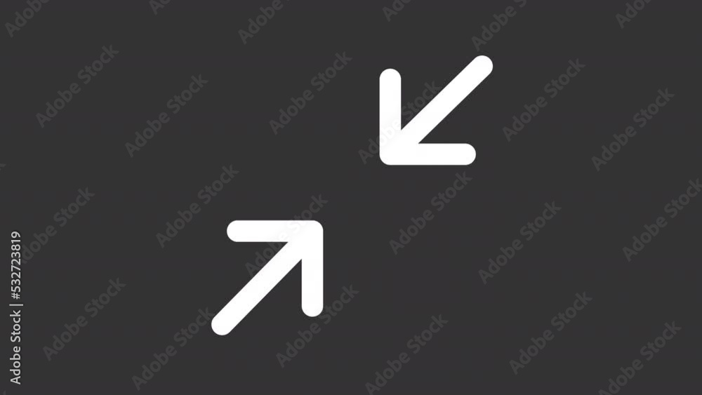 Animated zoom out white line ui icon. Minimize digital window. Seamless ...